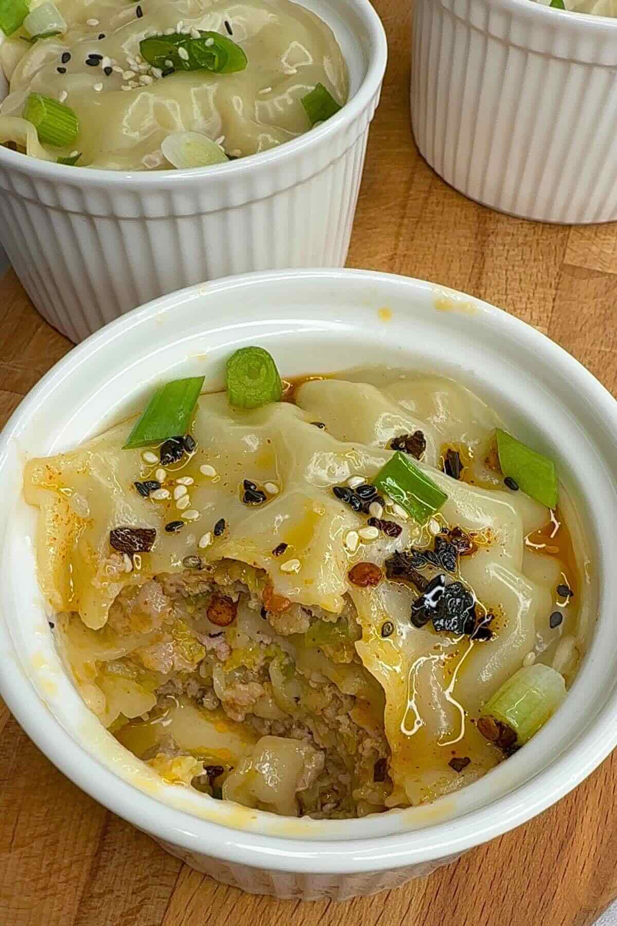 Viral Pork Dumpling Lasagna (Easy Steamed Ramekins) - JoinYourLife